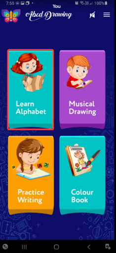 Kindergarten at home with ABCD Drawing