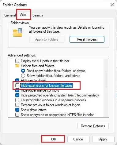 How to Show File Extensions in Windows 11