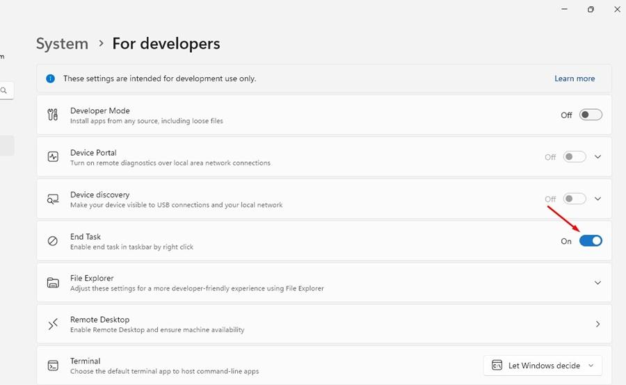 How To Enable Taskbar End Task On Windows 11?